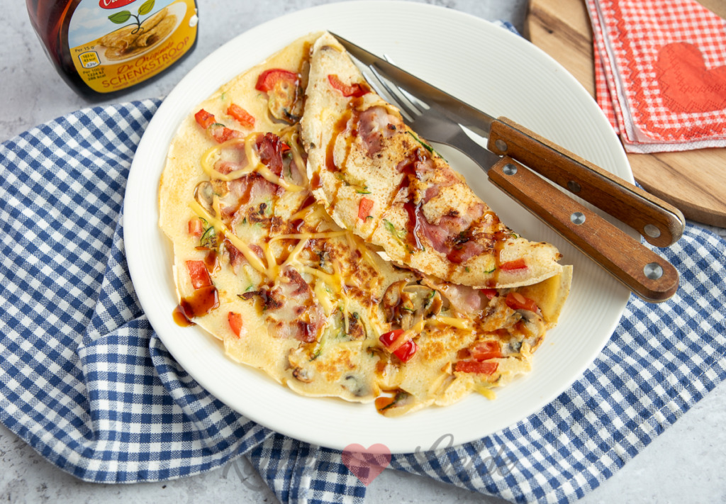 Pannenkoek met spek en groenten - KeukenLiefde