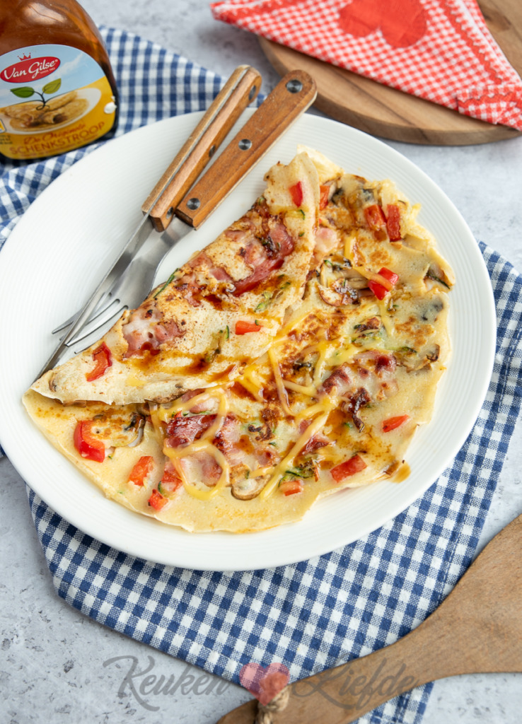 Pannenkoek met spek en groenten - KeukenLiefde