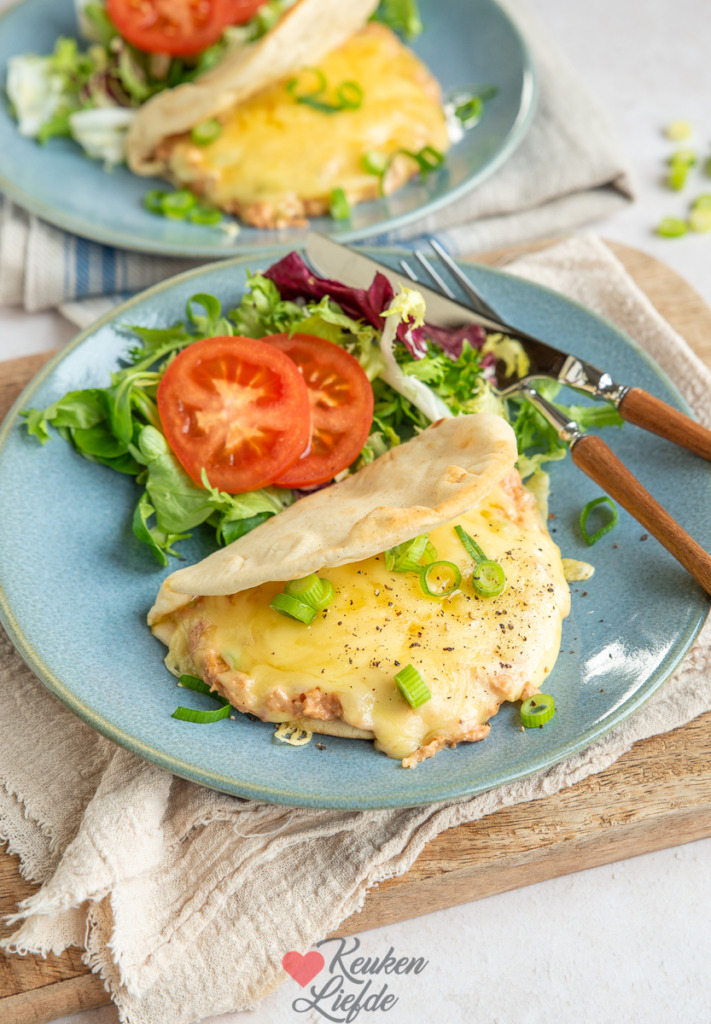 Flatbread tuna melt - KeukenLiefde
