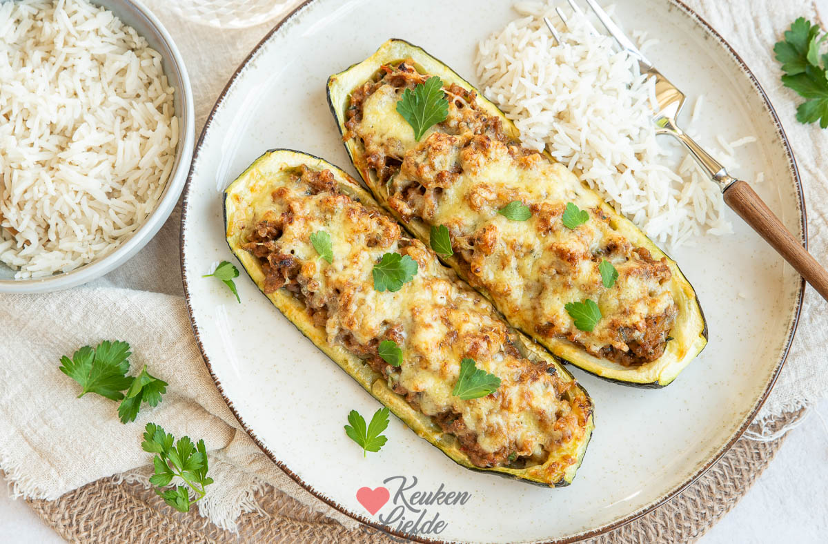 Gevulde courgette met gehakt - KeukenLiefde